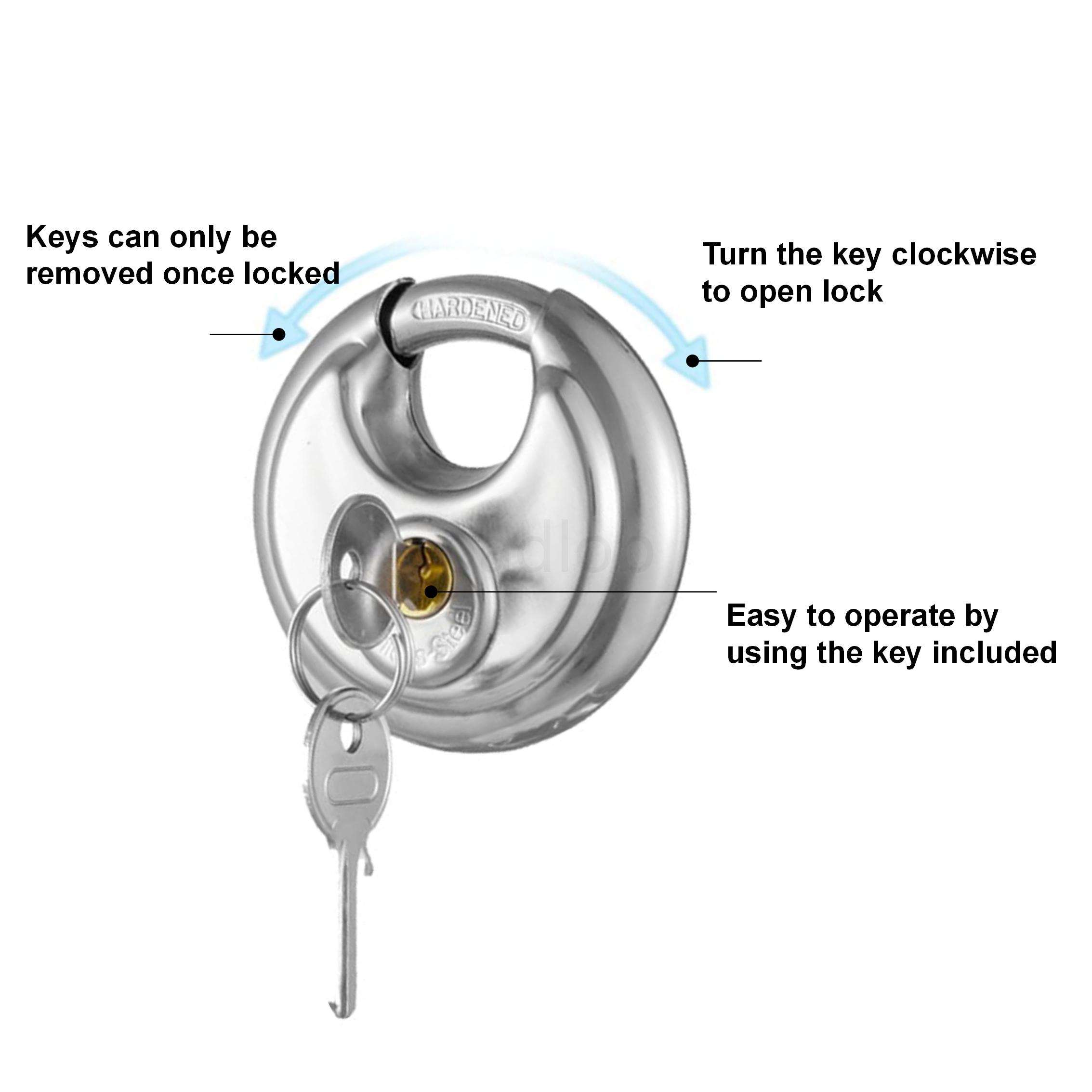 USA waterproof self storage door stainless steel disc lock 70mm ...
