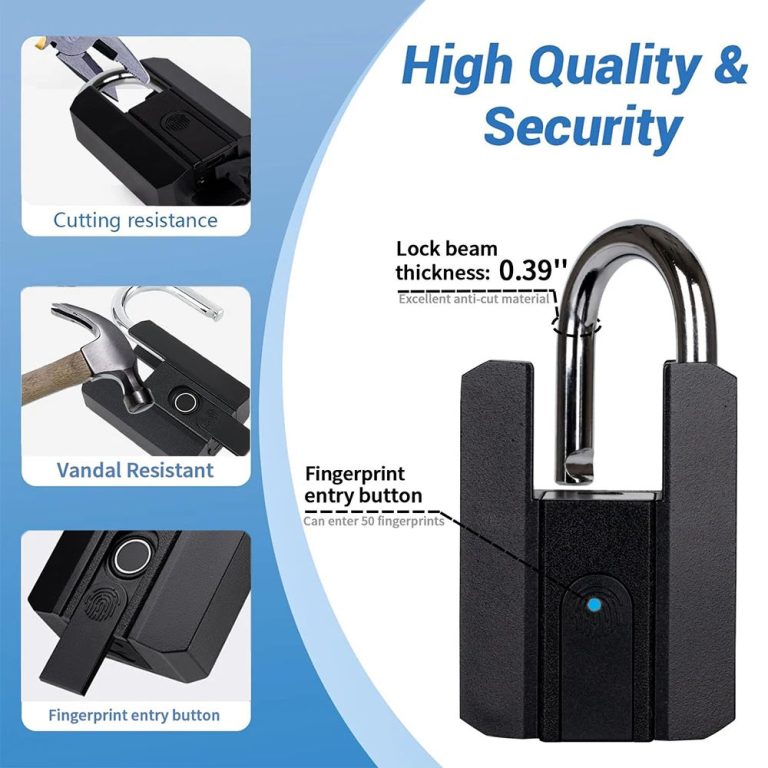 TTlock app smart electronic fingerprint padlock IP67 smart lock ...
